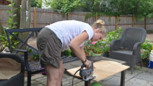 Before & After: A Rickety Coffee Table Becomes a Comfy Ottoman - Curbly
