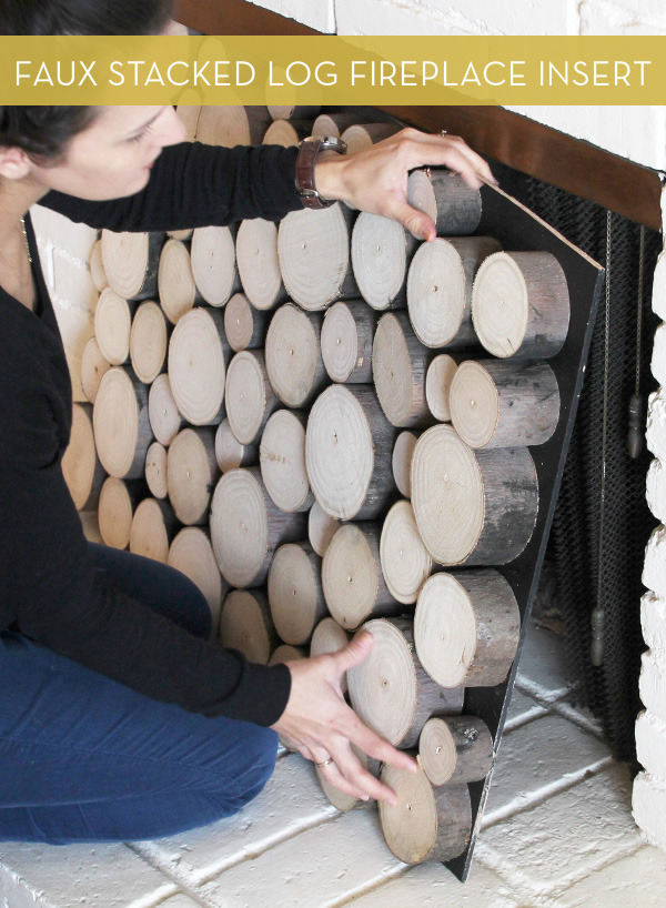 How To: Make a Faux Stacked Log Fireplace Facade - Curbly