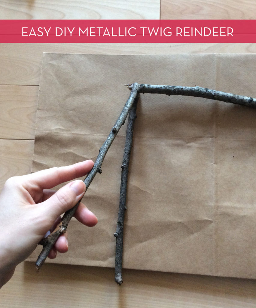 How to: Make Easy DIY Metallic Twig Reindeer - Curbly