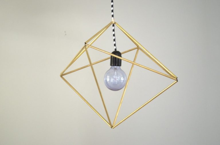 How To: Make a DIY Geometric Brass Pendant Light - Curbly