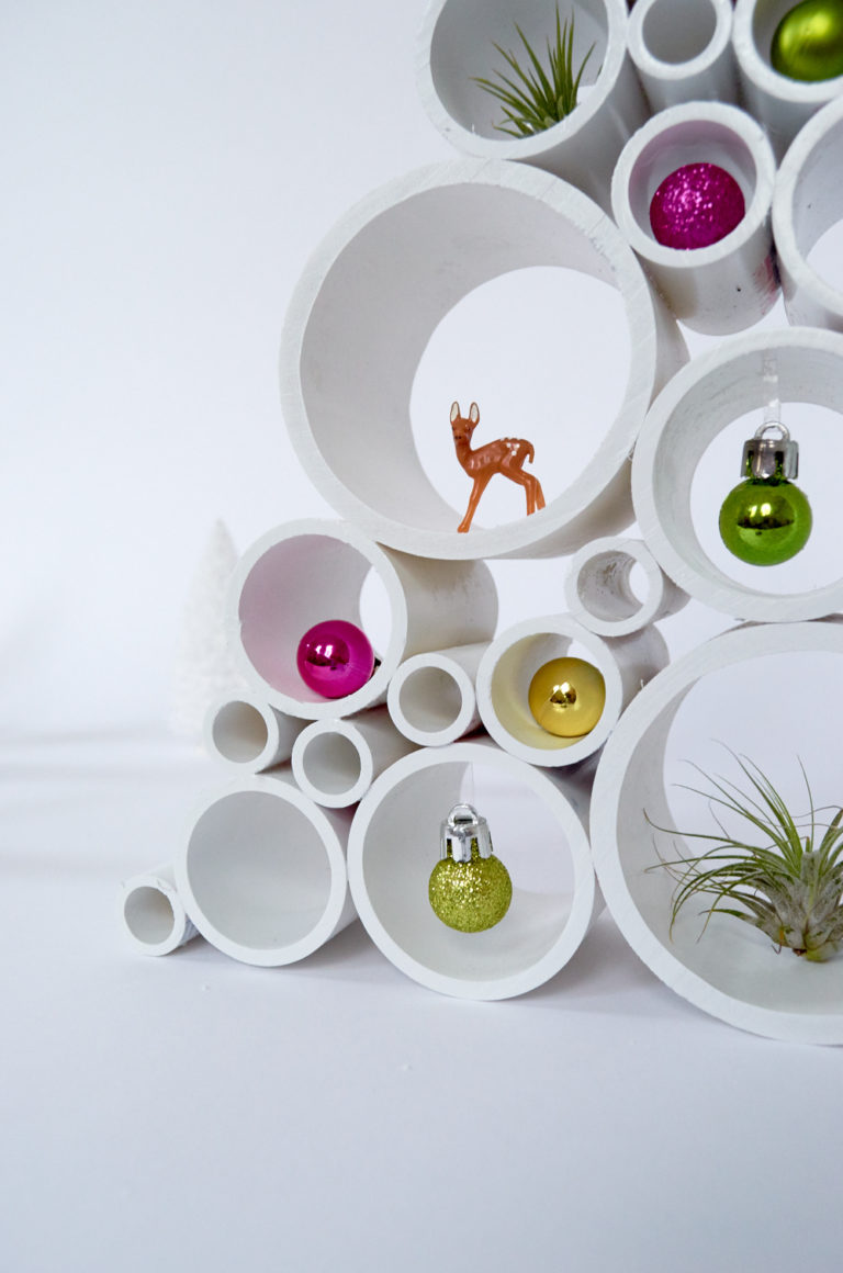 How To Make a PVC Pipe Small-Scale Christmas Tree - Curbly
