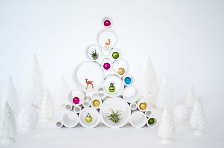 How To Make a PVC Pipe Small-Scale Christmas Tree - Curbly