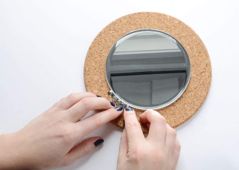 IKEA Mirror Hack: This DIY Thumb Tack Mirror is Glamorous and Simple