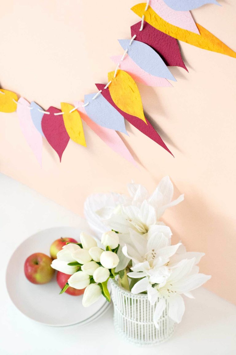 Fall Leaf Garland DIY | Perfect for Thanksgiving, Includes Template!