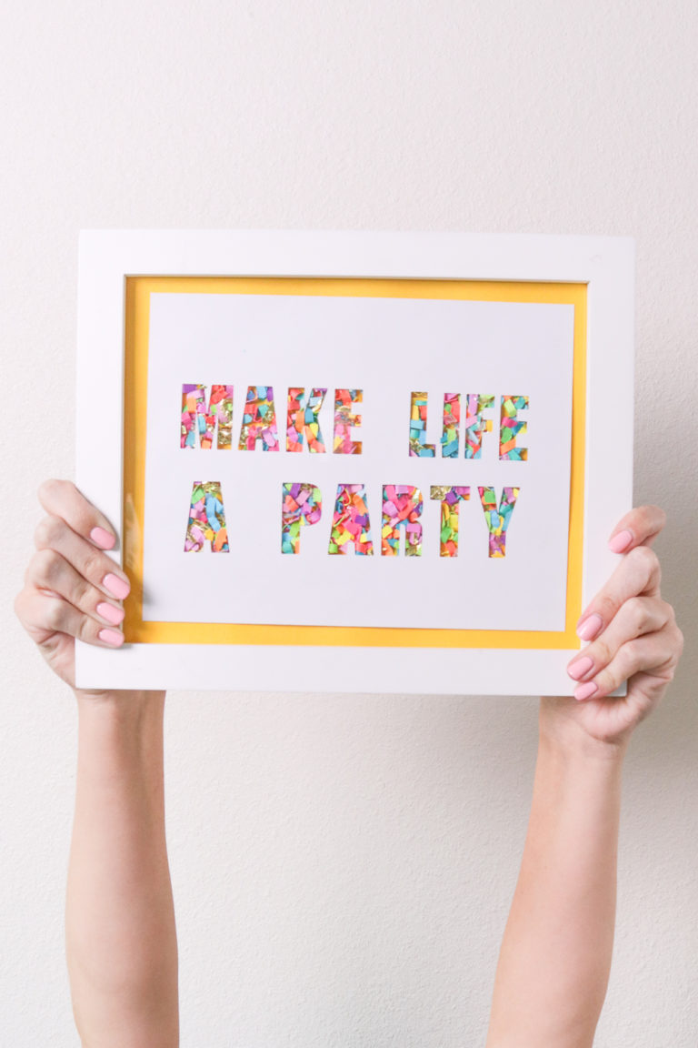 Add a Pop of Color with DIY Typographic Confetti Art - Curbly