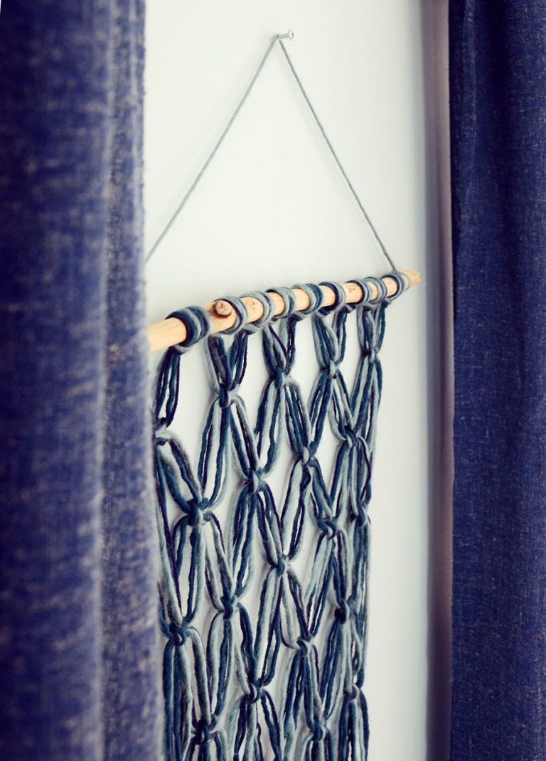 DIY Boho Chic Yarn Macrame Wall Art - Curbly