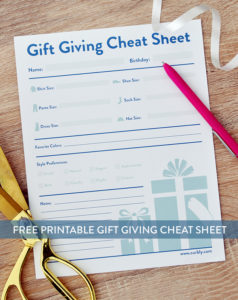 Printable Gift Giving Cheat Sheet: Free Download - Curbly