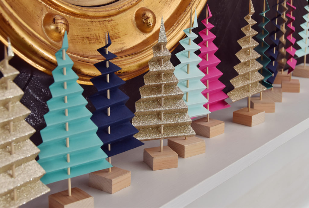 Easy Mantel Idea: Colorful Paper Tree Forest - Curbly