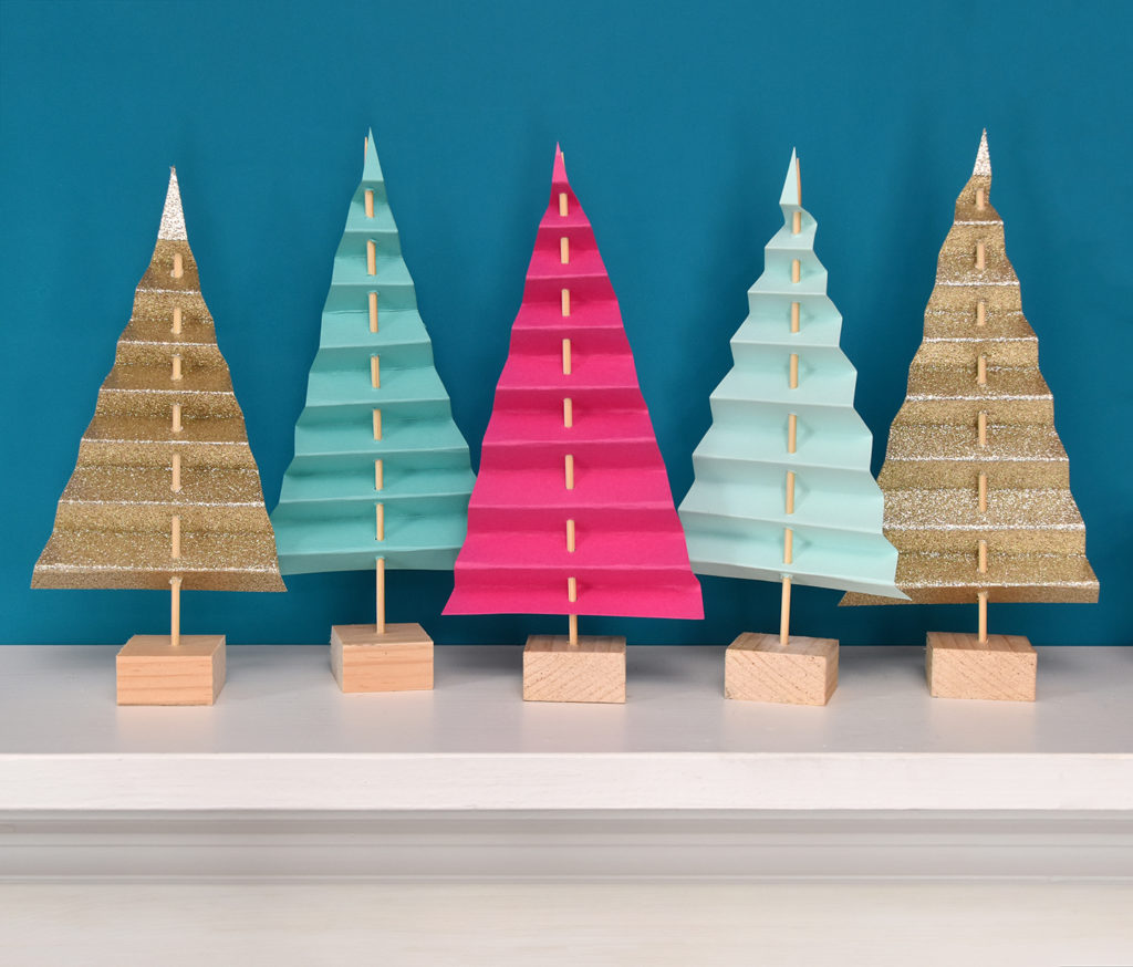 Easy Mantel Idea: Colorful Paper Tree Forest - Curbly