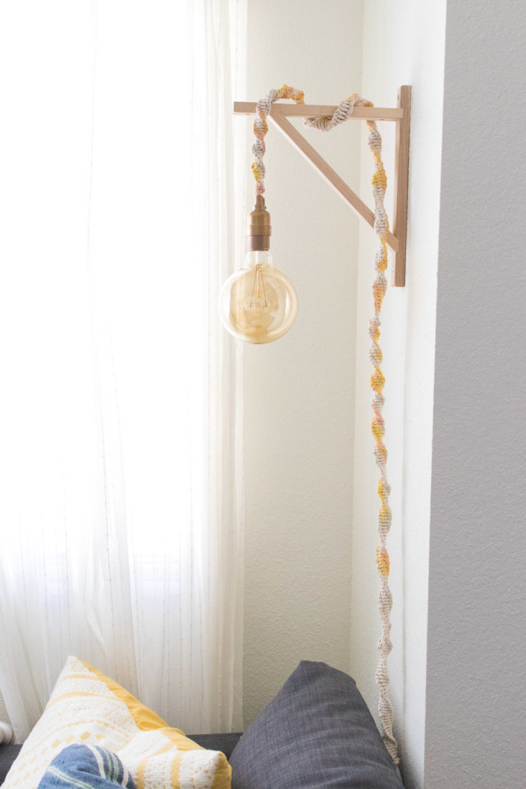 Make a Macrame Wrapped Wall Light in Less than an Hour - Curbly