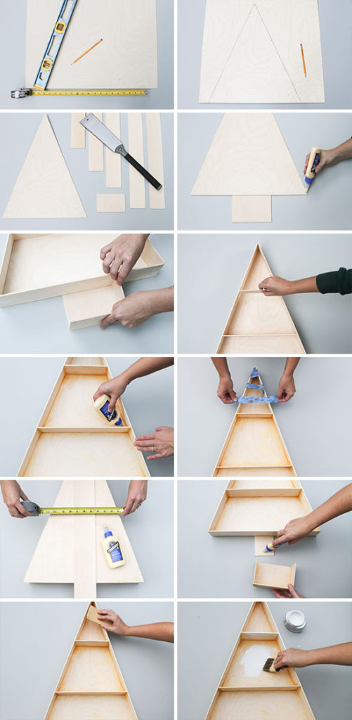 How to: Make a Modern Wooden Christmas Tree Display Shelf - Curbly