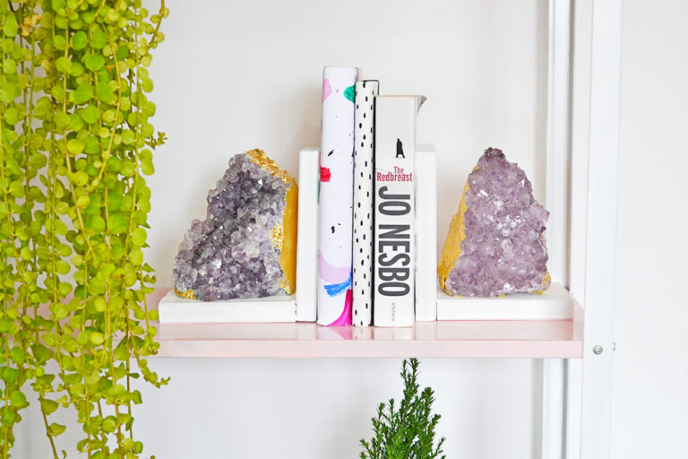 How to: Make Gorgeous and Glam DIY Amethyst Bookends - Curbly