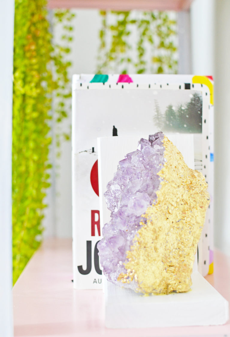 How to: Make Gorgeous and Glam DIY Amethyst Bookends - Curbly