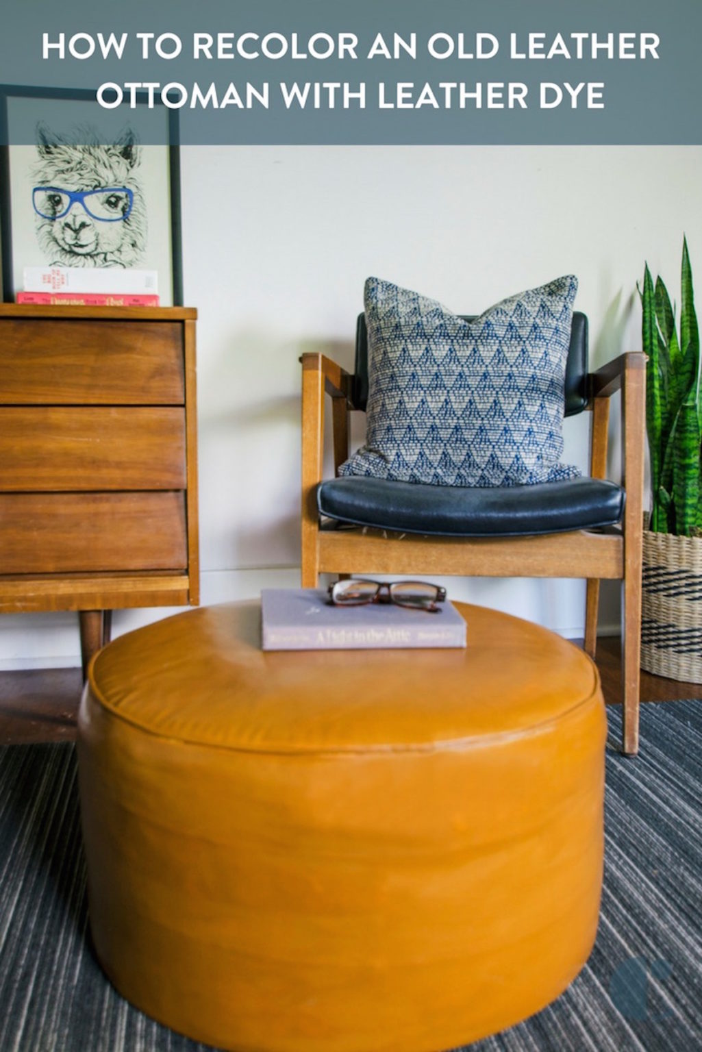 Salvage an Old Leather Ottoman with Leather Dye - Curbly