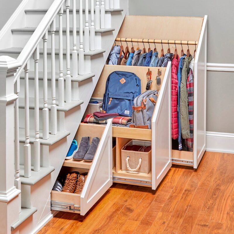25 Clever and Stylish Under the Stair Shoe Storage Solutions - Curbly