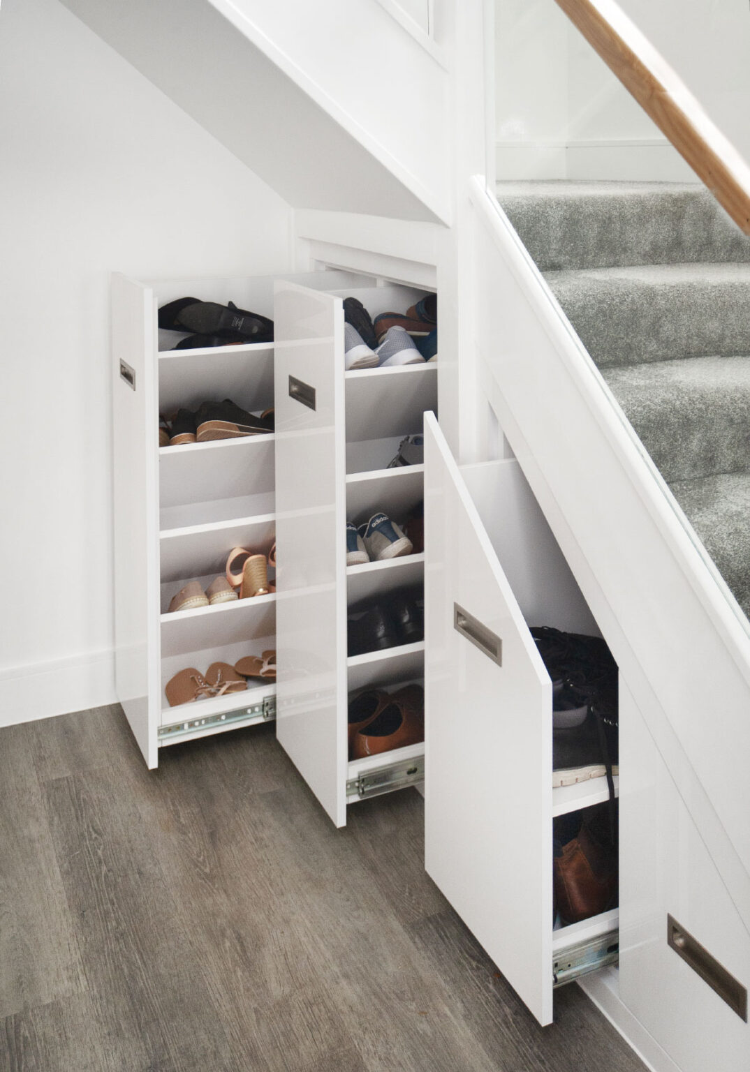 25 Clever and Stylish Under the Stair Shoe Storage Solutions - Curbly